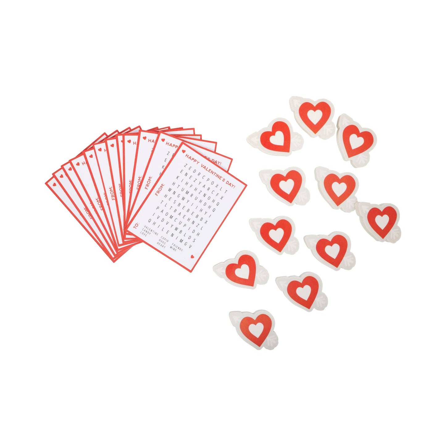 Valentine Word Search Cards with Erasers – Classroom Exchange Set ...