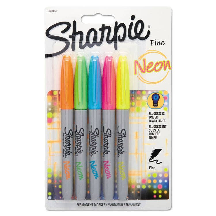 Sharpie Neon Fine Tip Markers, Assorted Colors, 5-Pack – Chief Gifting ...